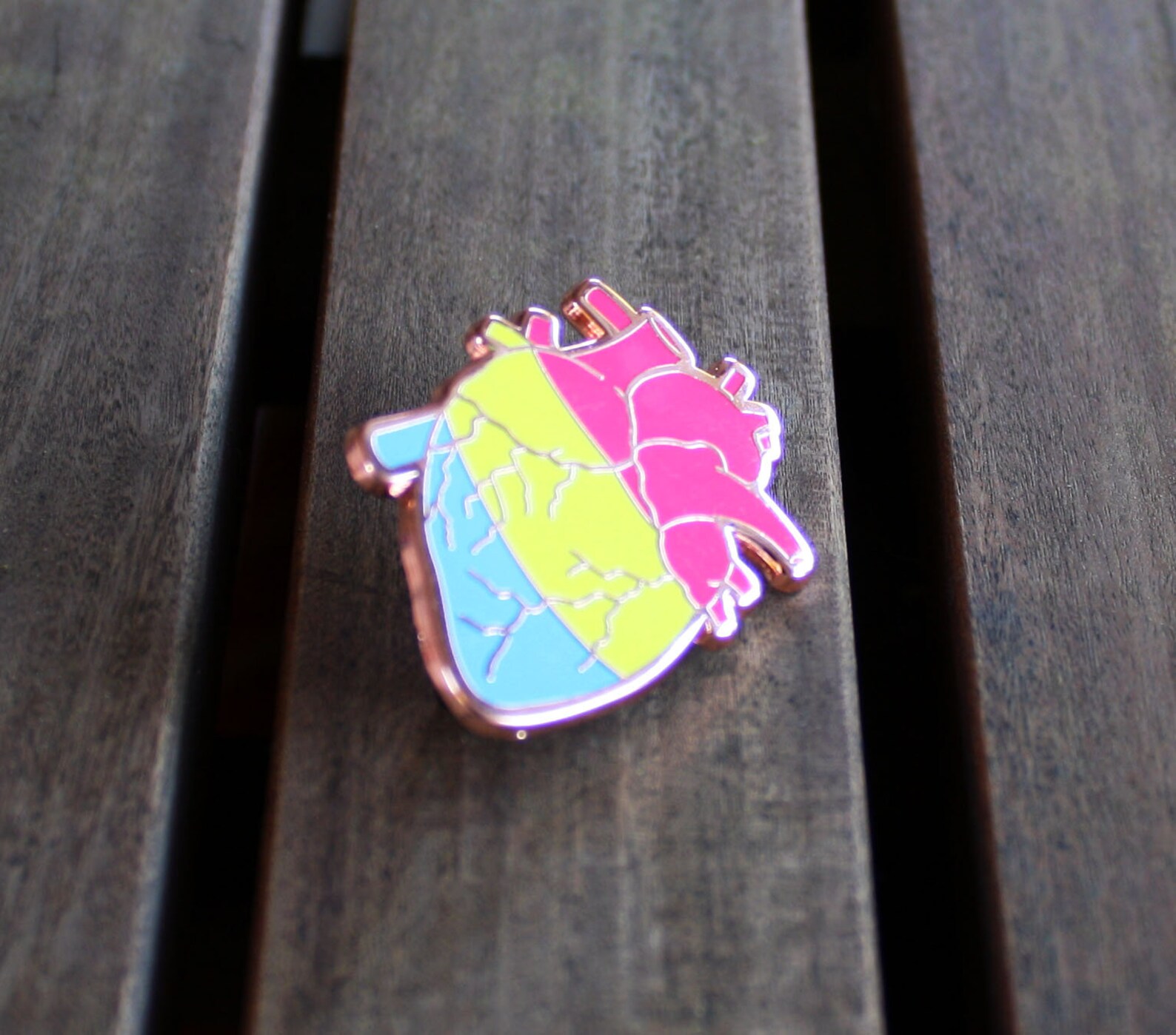 Pansexual Pride Pin Pan Pride Pin Anatomical Heart Pin Etsy