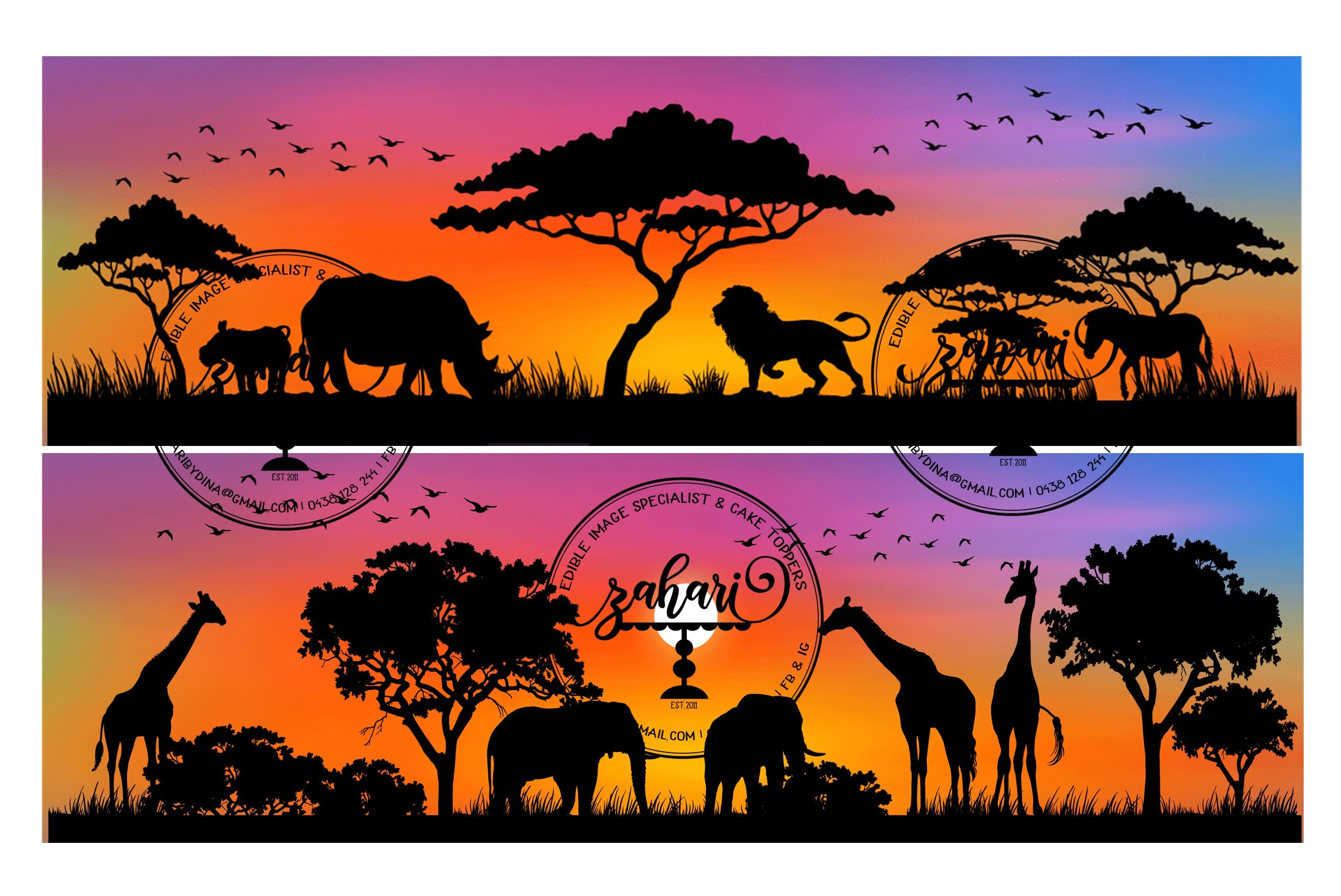 Party Décor Party Supplies frosting sheet. African Safari Sunset cake ...