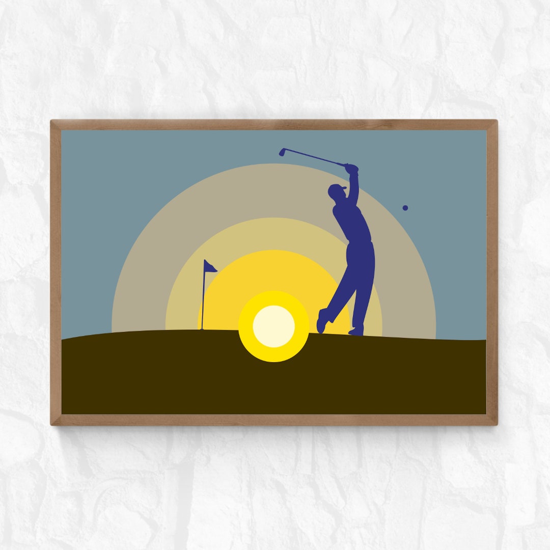 Printable Art, Original Wall Art, Figure - Golfer Digital Prints Art, 3 ...
