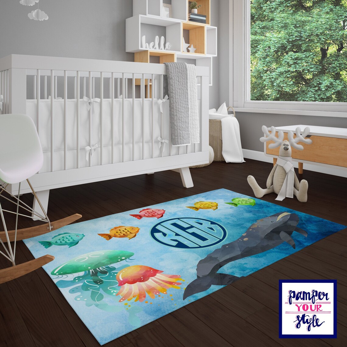 Ocean Nursery Decor Under the Sea Nautical Nursery Area Rug | Etsy