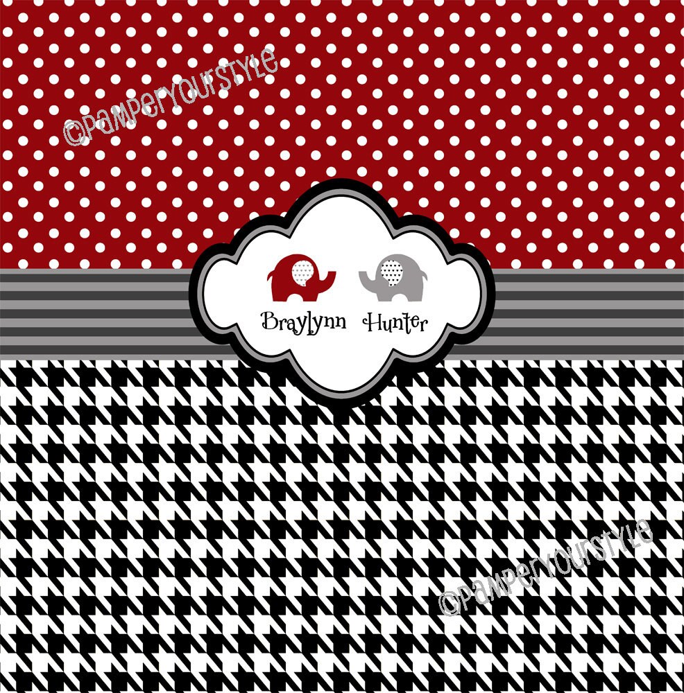 Alabama Shower Curtain Personalized Houndstooth and Damask | Etsy