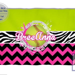 Softball Custom Blanket - Hot Pink and Lime Green Softball - Softball ...