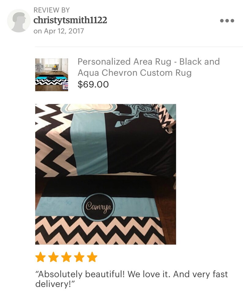 Personalized Area Rug Black and Aqua Chevron Custom Rug - Etsy