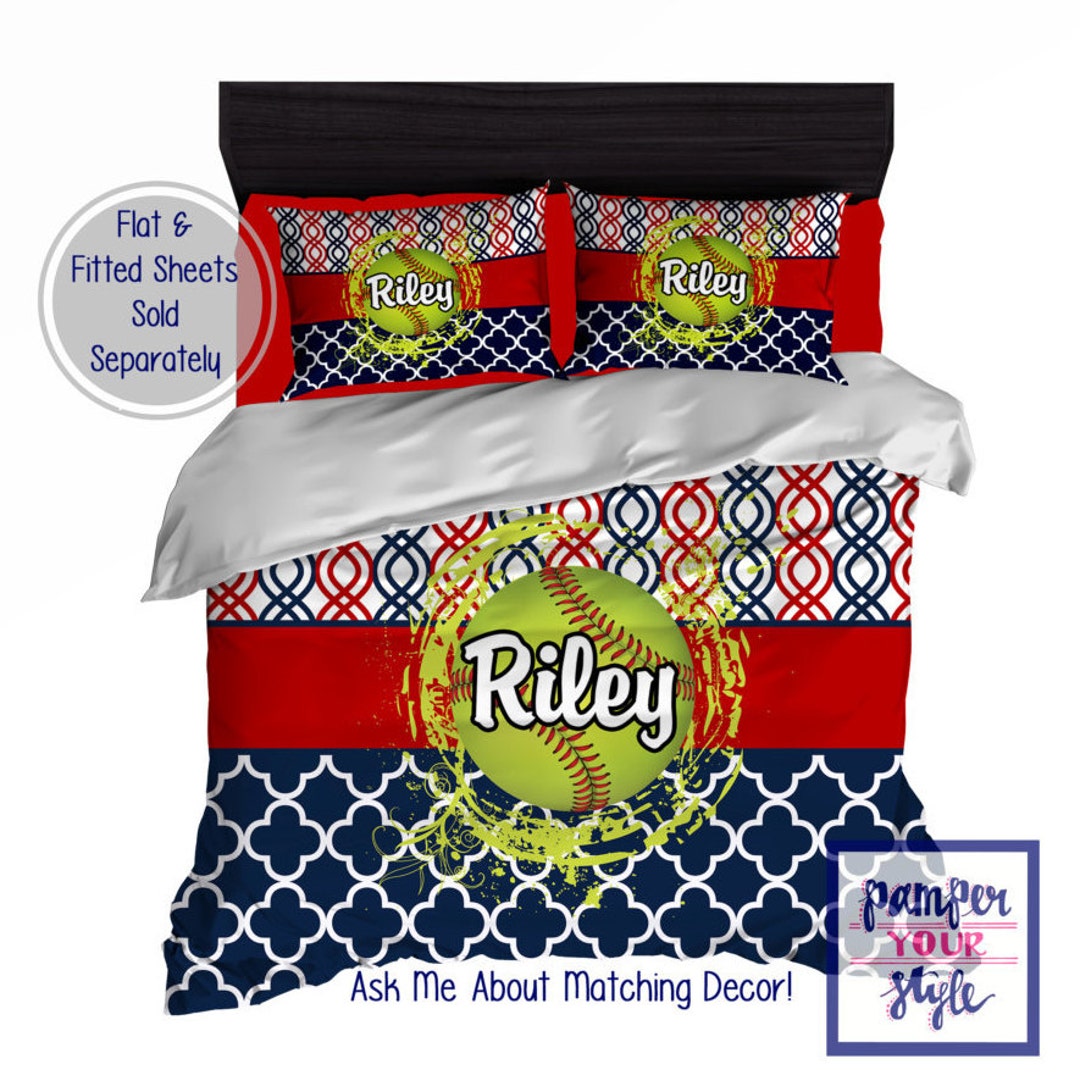 Softball Bedroom - Softball Personalized Bedding - Design My Own ...