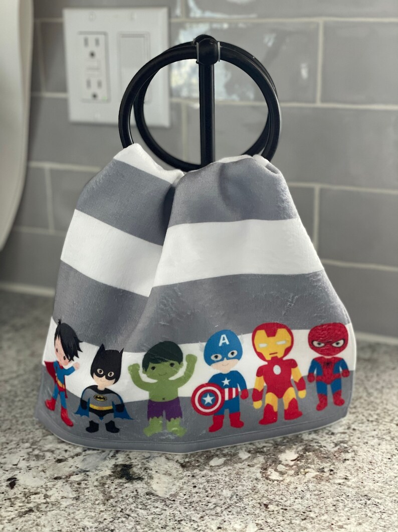 Superhero Bath Hand Towel Superheroes Bath Decor Superhero - Etsy