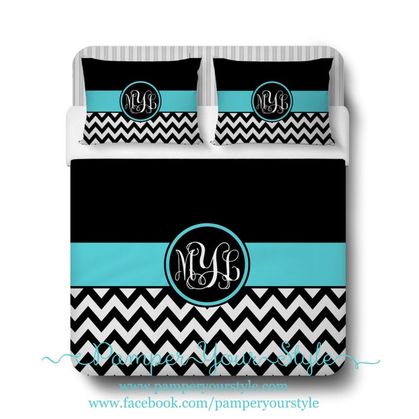 Aqua Gray Chevron - Etsy