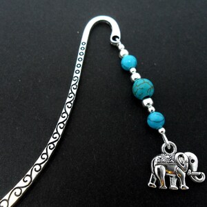 A Tibetan Silver Elephant and Turquoise Bead Bookmark. 9cm Long. - Etsy