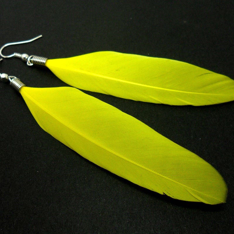 Yellow Feather - Etsy