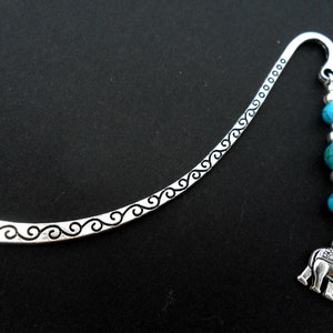 A Tibetan Silver Elephant and Turquoise Bead Bookmark. 9cm Long. - Etsy