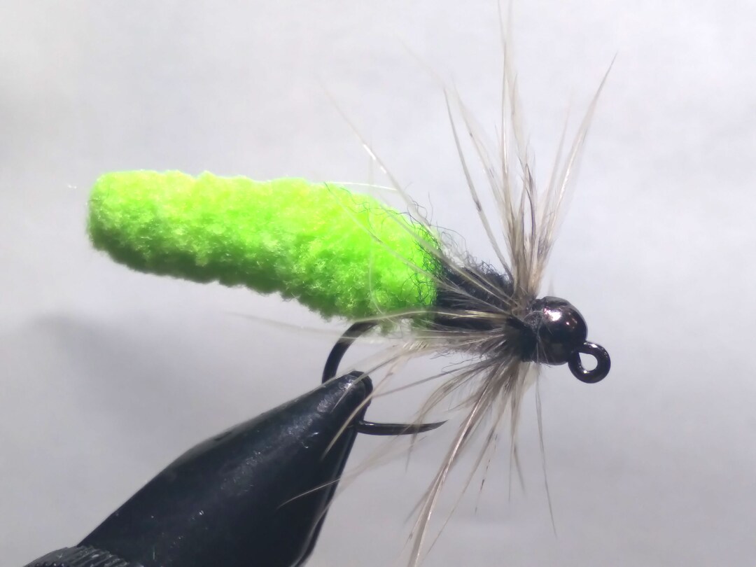 6 Soft Hackle Chartreuse Full Size Mop Fly - Etsy