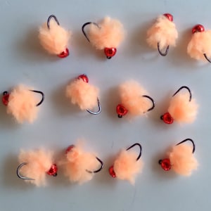 Eggstasy Fly Fishing Flies: Red Tungsten, Sockeye Peach - 12 Pack - Etsy