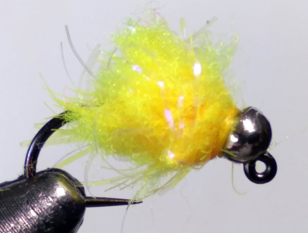 1 Doz #14 3.0 Tungsten Eggstasy Fl Sunburst Yellow Fly Fishing Fly ...