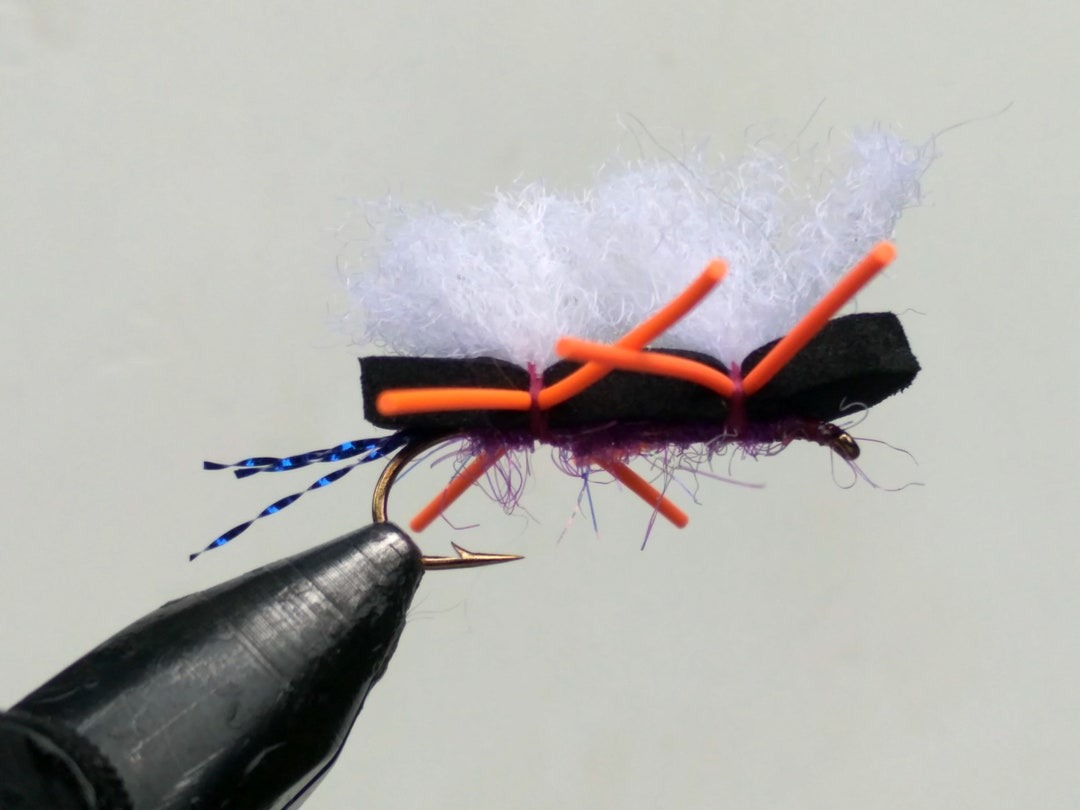 3 Barbed Foam Ant Flies: Purple/black, Orange Legs, #10 Hook Chubby - Etsy