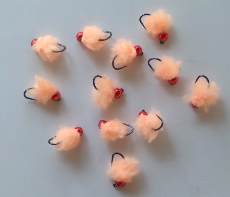 Eggstasy Fly Fishing Flies: Red Tungsten, Sockeye Peach - 12 Pack - Etsy