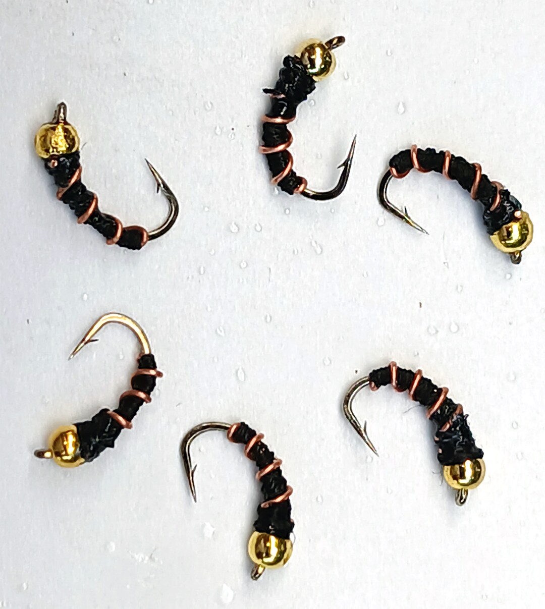6 Zebra Midge - #16 Barbed Hook Gold Bead - Etsy