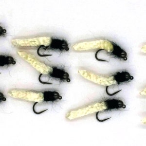 12 Mop Fly Fishing Flies Mini Gold-cream #10 Beaded Euro Nymph Trout ...