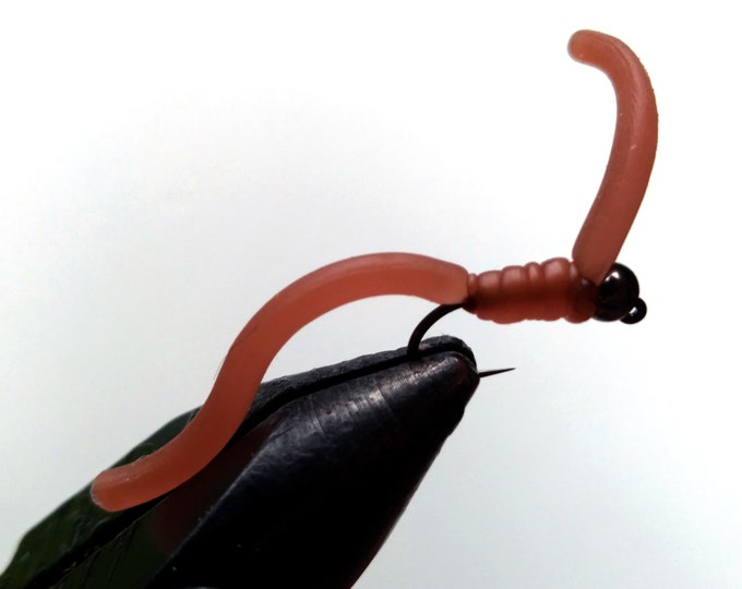 Bass Worm Fly 5 PACK - Chenille Yarn Fly Worms Tied on 1/0 Matzuo X ...