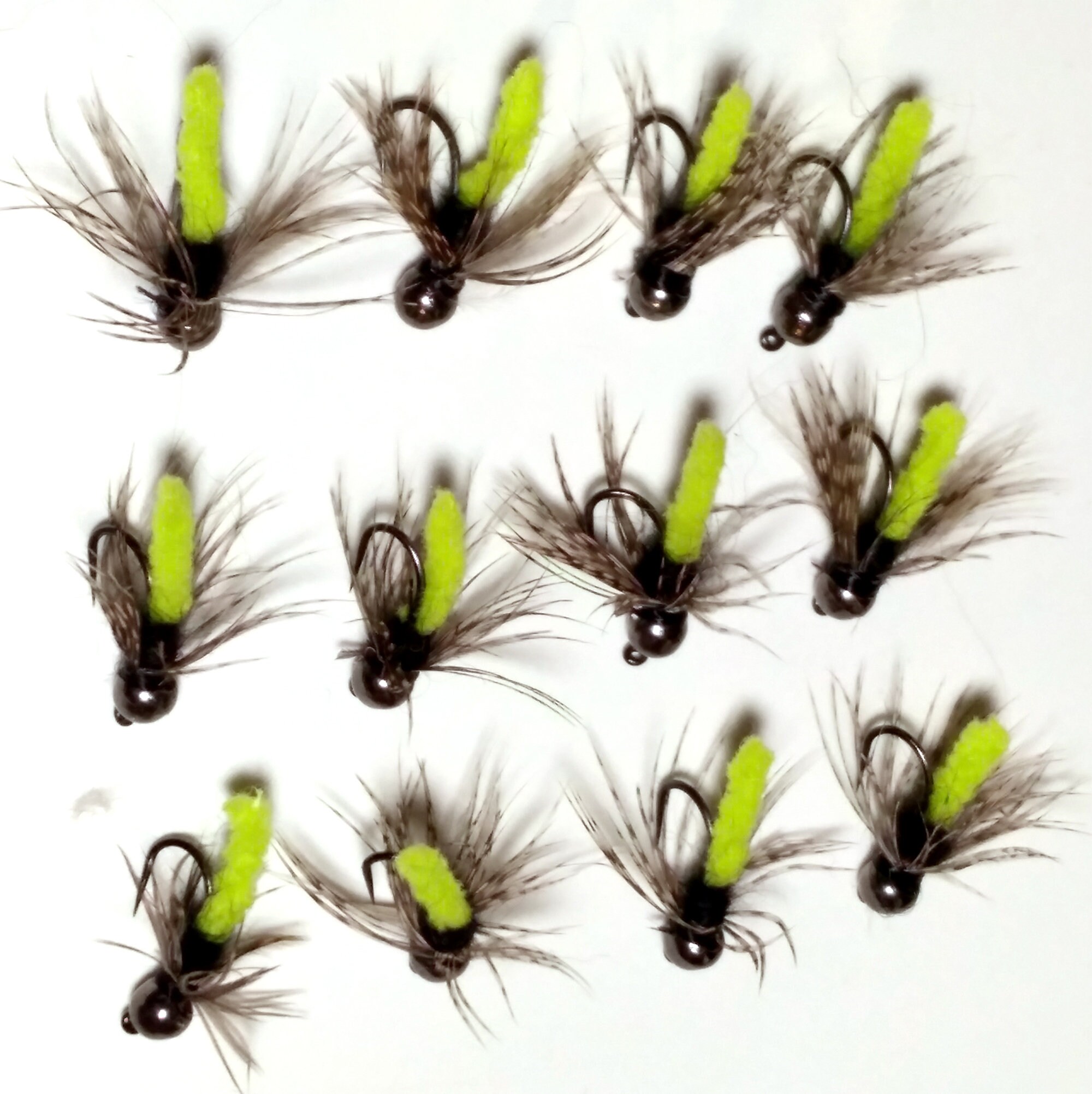 12 soft hackle Fly Fishing Fly green weenie Inch Worm | Etsy