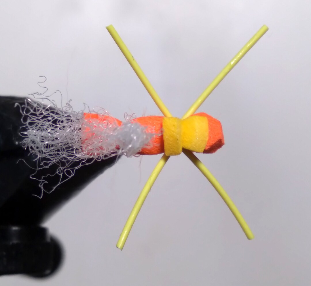 6 Foam Beetle Spider Dry Fly #14 Orange / Yellow Trout, Pan Fish ...