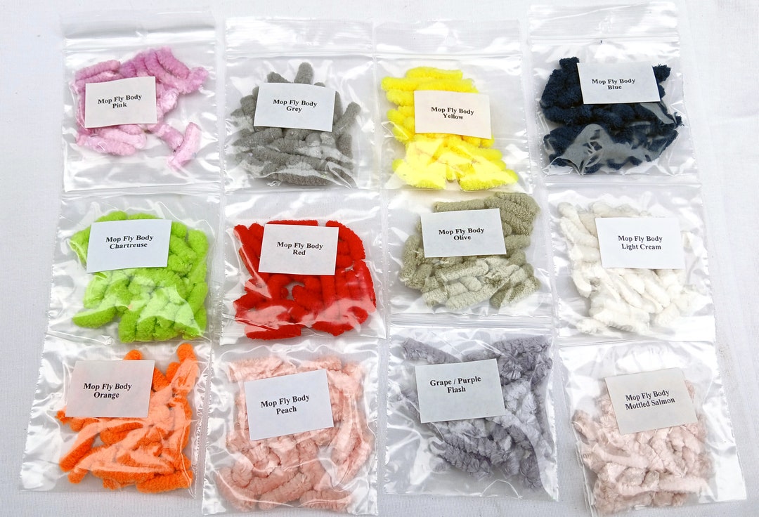 288 MOP FLY Body Material 12 Pack SAMPLER Selection - 12 Different ...