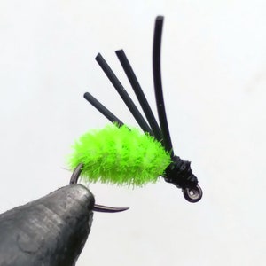 6 Bully Spider Fly Chartreuse/black - Bull Bluegill Spider for Panfish, Bream, Bass, Trout - Etsy