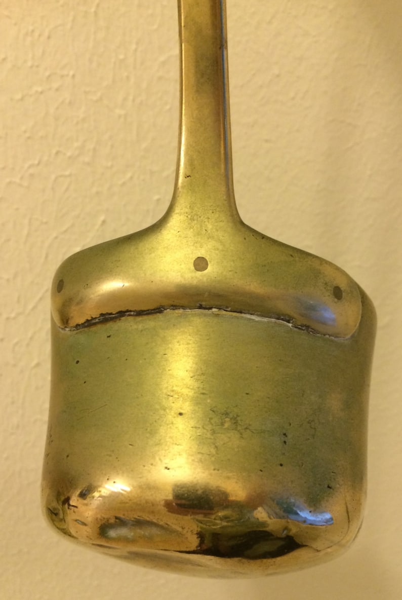 Vintage Solid Brass 2.5 Cup Ladle With Brass Handle Curved Bottom - Etsy