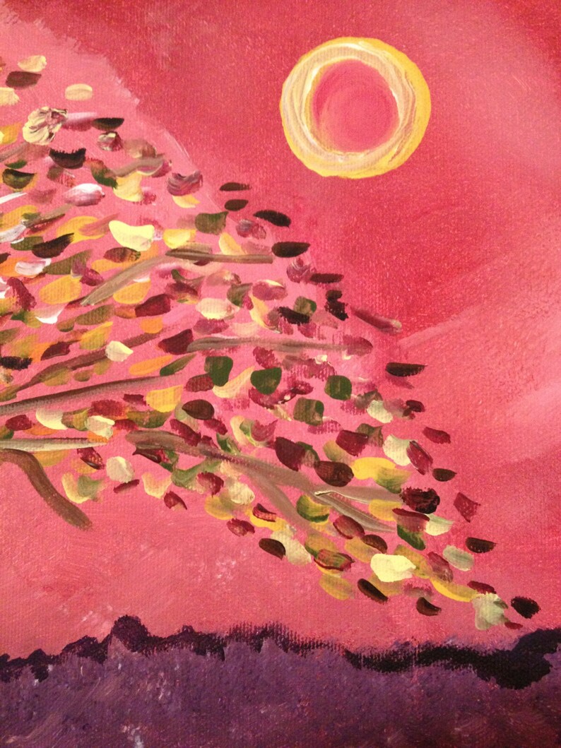 WINDBLOWN TREE -- Original Fine Art, Vibrantly Alive Acrylic on Canvas ...