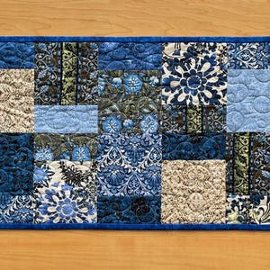 Blue Table Runner - Etsy