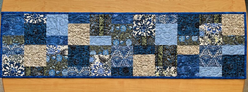 Blue Table Runner - Etsy