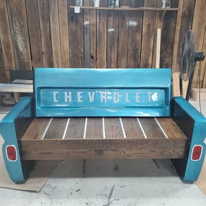 Bench Truck Bench Square Body Tailgate Mancave Decor Garage Furniture ...