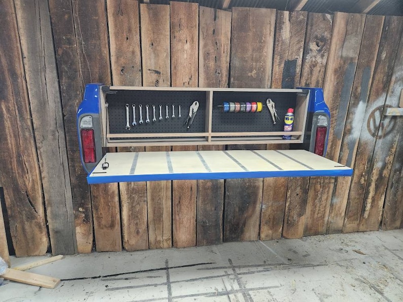 Workbench Mancave Tailgate Fold Down Garage Decor - Etsy