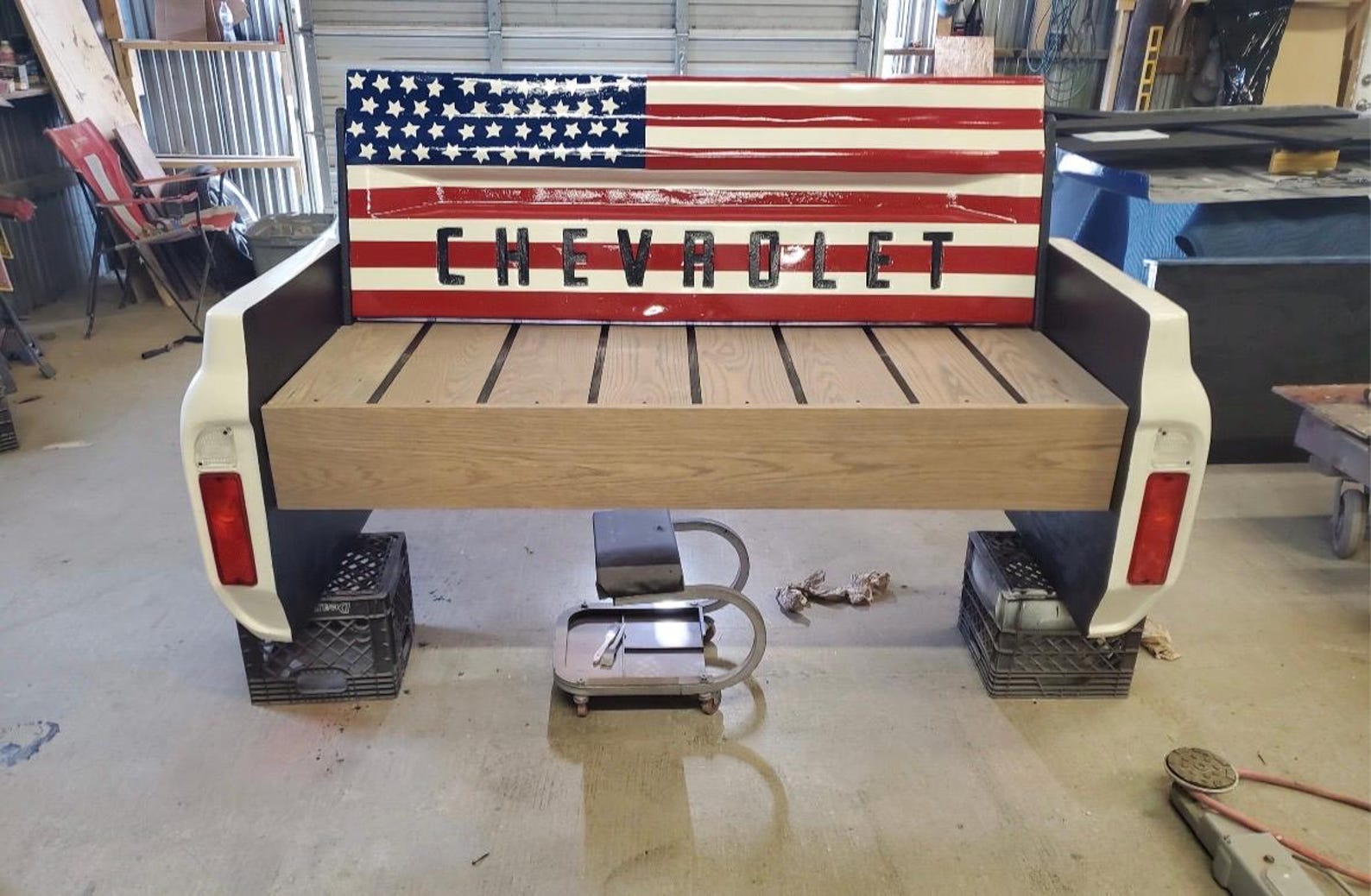 The Best Car Guy Bench on the Planet. Tailgate Bench Mancave Decor ...