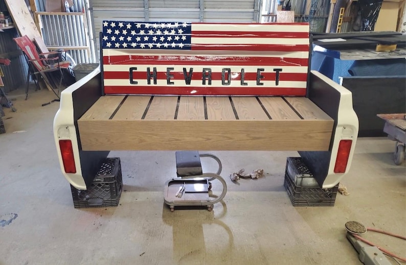 The Best Car Guy Bench on the Planet. Tailgate Bench Mancave Decor ...