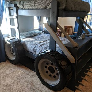 Full Size Twin Size Tractor Bunk Bed Kids Child's Furniture Bedroom ...