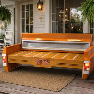 Bench Truck Bench Square Body Tailgate Mancave Decor Garage Furniture ...
