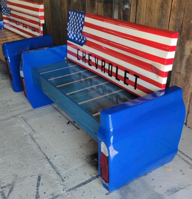 Flag Bench Tailgate Bench Mancave Decor Garage Furniture - Etsy