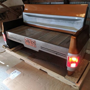 Bench Truck Bench Square Body Tailgate Mancave Decor Garage Furniture ...