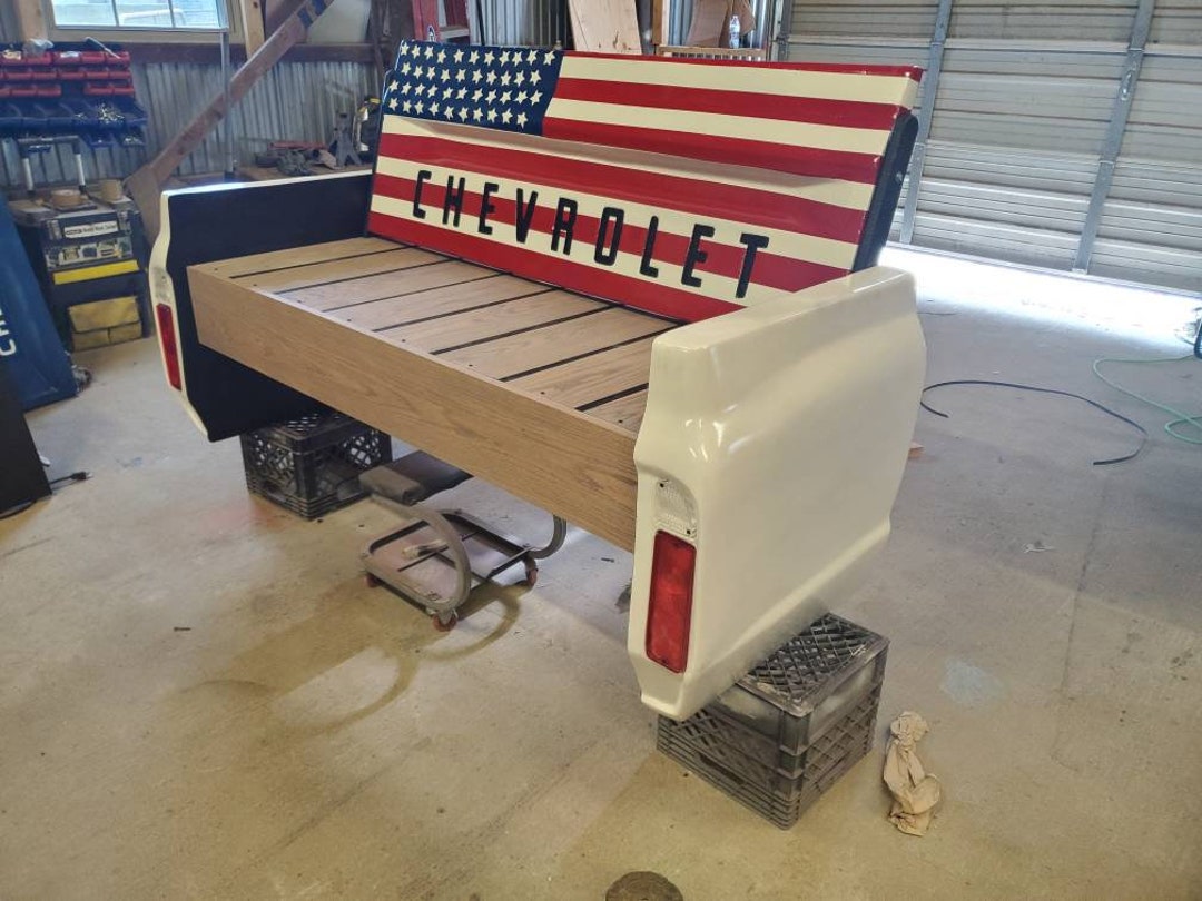 Bench American Flag Bench. American Decor. Tailgate Flag. Mancave Decor ...