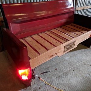 Bench Truck Bench Square Body Tailgate Mancave Decor Garage Furniture ...