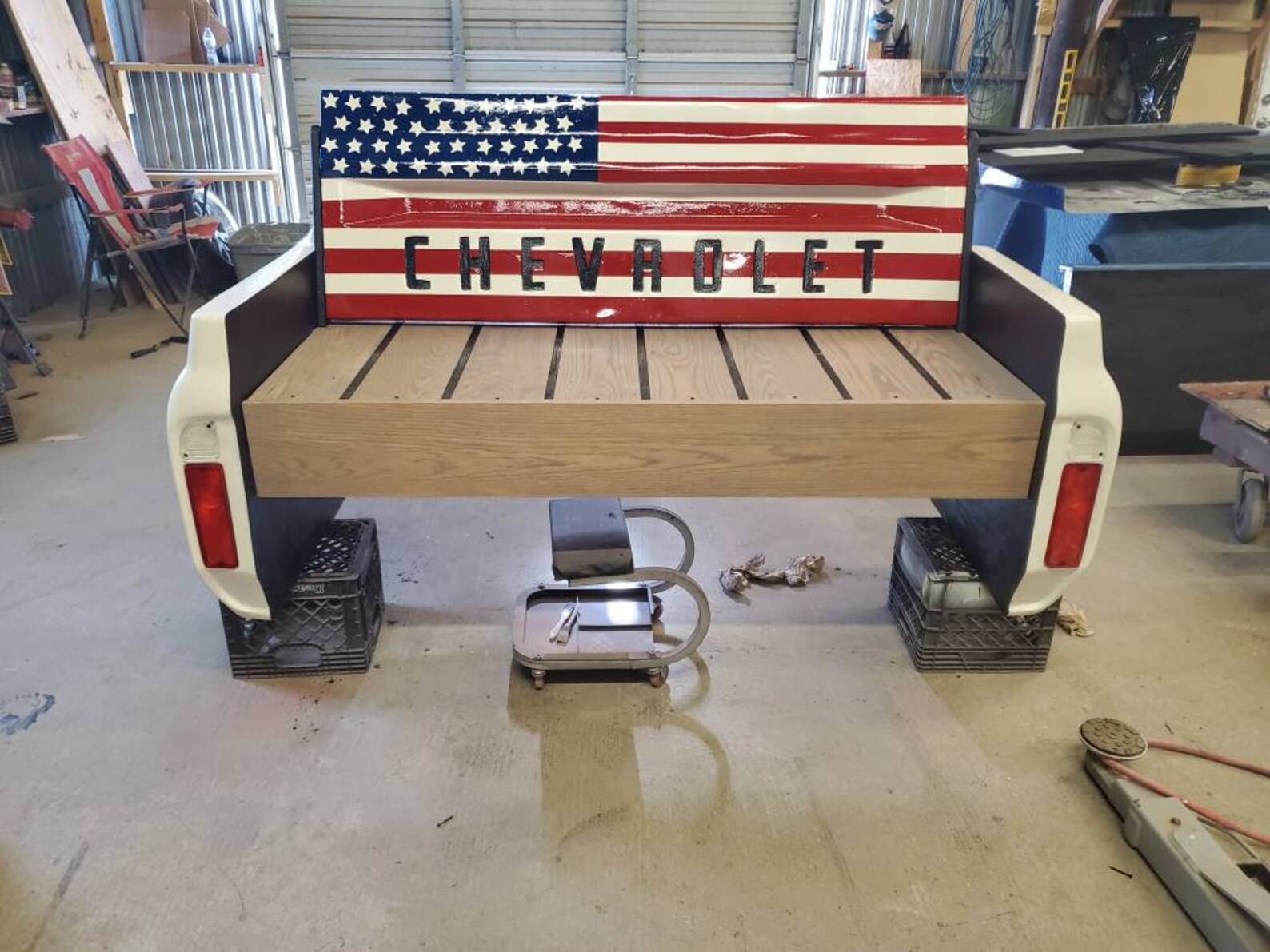 Bench American Flag Bench. American Decor. Tailgate Flag. - Etsy