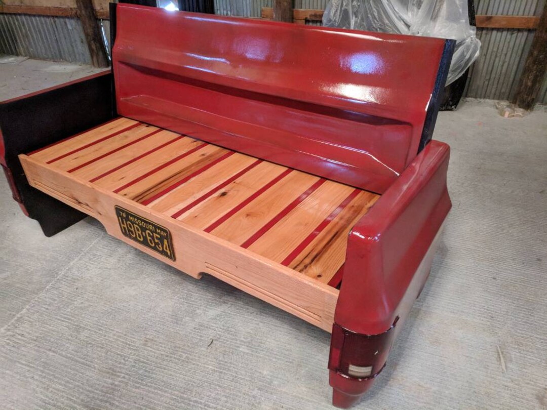 Bench Truck Bench Square Body Tailgate Mancave Decor Garage Furniture ...