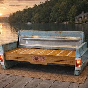 Bench Truck Bench Square Body Tailgate Mancave Decor Garage Furniture ...