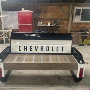 The Best Car Guy Bench on the Planet. Tailgate Bench Mancave Decor ...