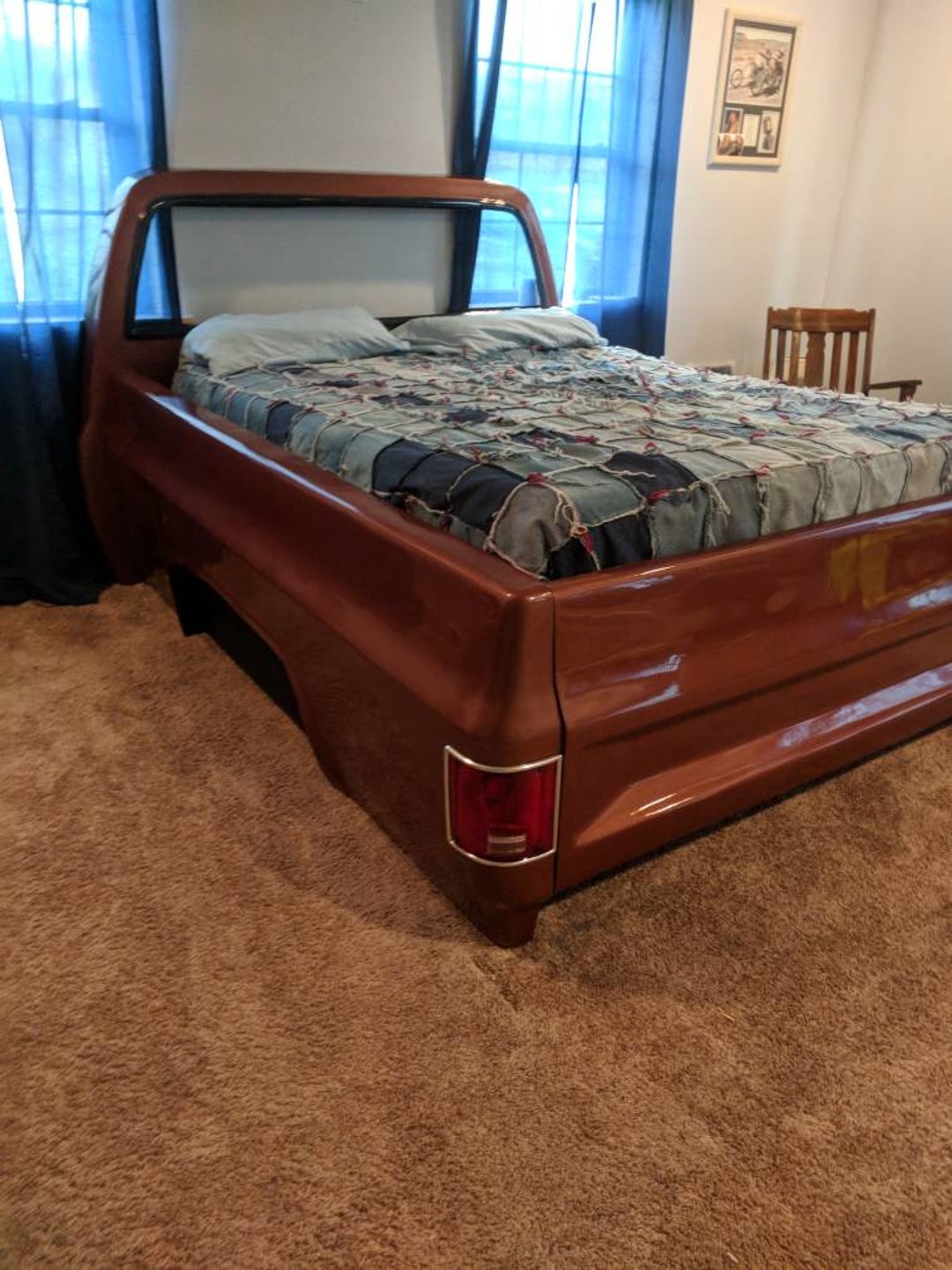 Queen Size Square Body Bed Mancave Decor Garage Furniture Bedroom - Etsy