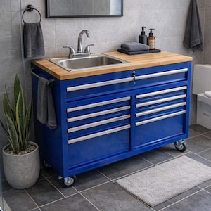 Tool Box Sink Mancave Decor. Mancave Bathroom Sink Garage Decor - Etsy