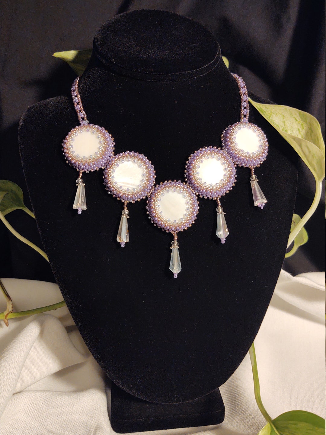 Lavender Gold & Abalone With Stunning Crystal Drops, Making This Collar ...