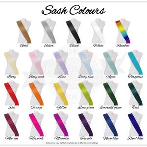 Your Text Custom Personalized Sash. Your Choice of Sash Color, Print ...
