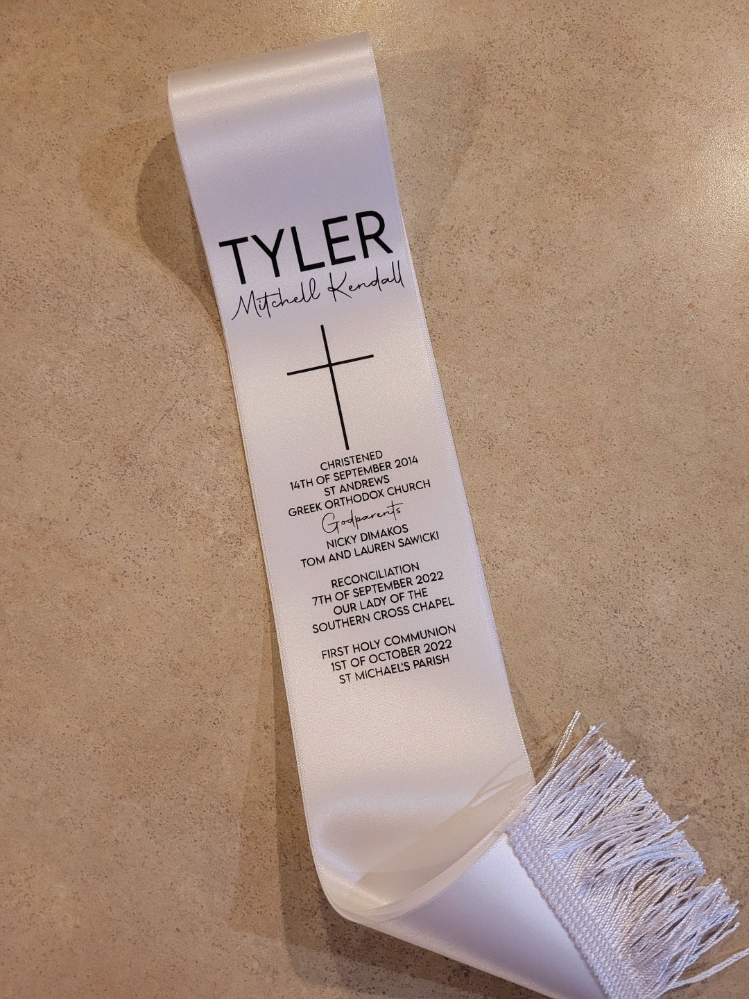 Personalized Sacraments Baptism Reconciliation Communion Stole Sash ...