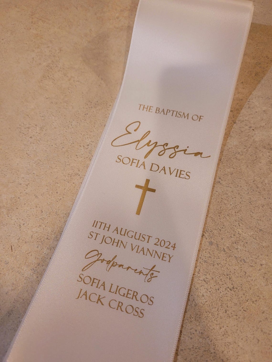 Personalised Baptism Stole - Elyssia Design, Suitable for Both Boys and ...