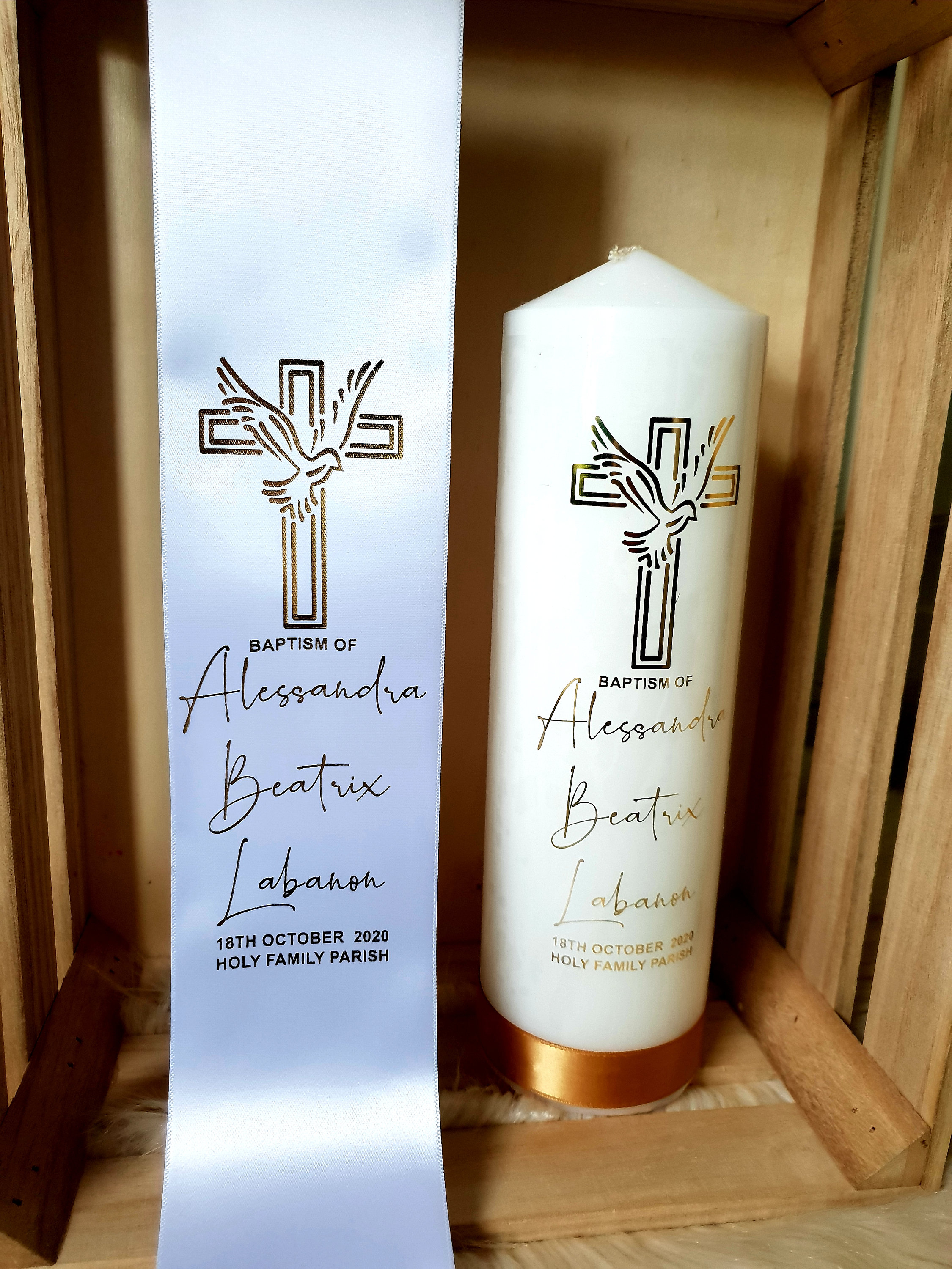 Personalized Christening Baptism Stole sash white with | Etsy